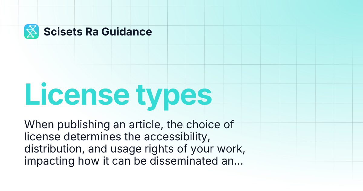License types | Scisets Ra Guidance